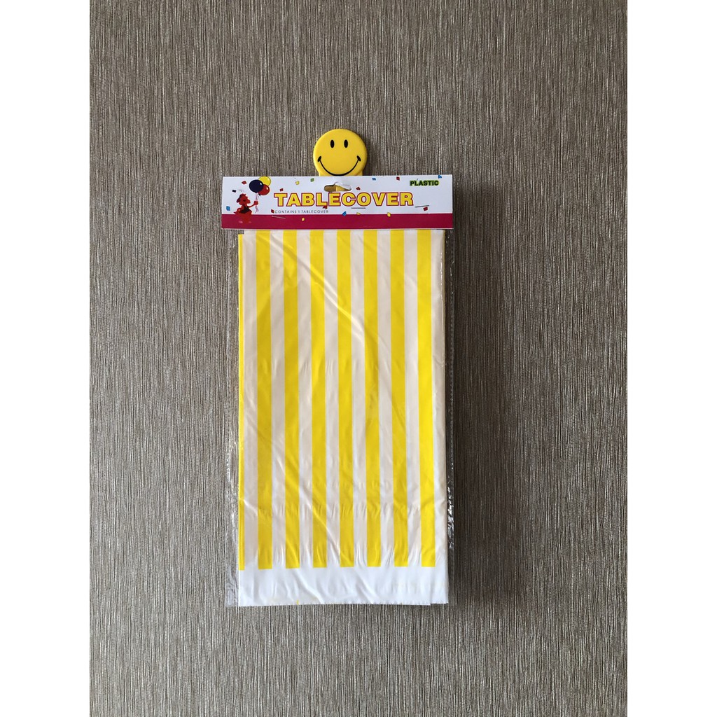 Jual P.180xL108CM-GARIS LURUS KUNING TAPLAK MEJA DEKORASI ULANG TAHUN ...