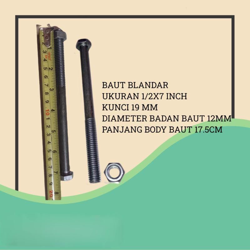 Jual BAUT BLANDAR 7 INCH KUNCI 19 PANJANG 17.5 CM - BAUT MUR BALOK KAYU ...
