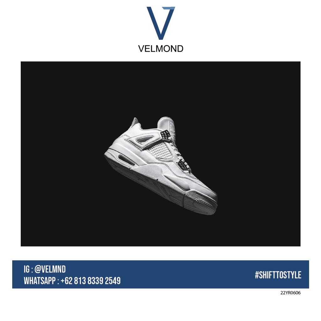Jual Sepatu Nike Air Jordan 4 Retro Pure Money White Metalic Silver ...