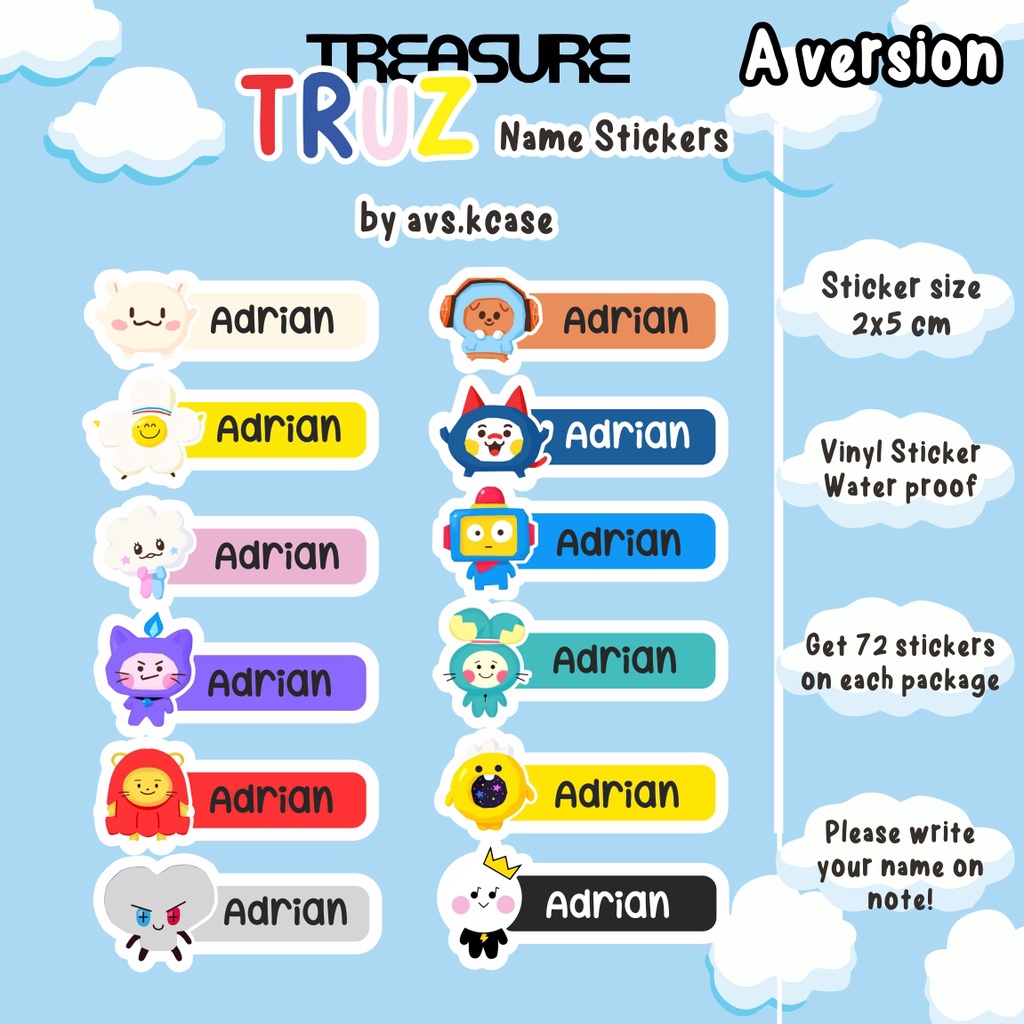 Jual Truz Treasure Name Stickers | Shopee Indonesia