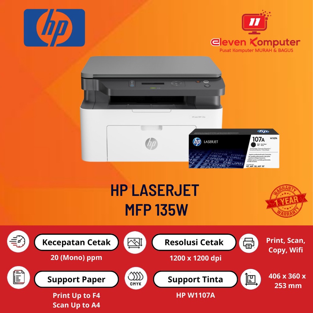 Jual Printer HP Laser MFP 135W | Shopee Indonesia