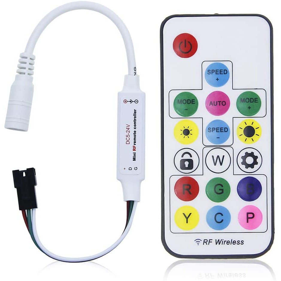 Jual SP104E 17 Key RF Remote LED Controller DC 5-24V for WS2811 WS2812B ...