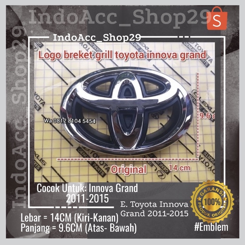 Jual Emblem Logo Grill Depan Toyota Grand Innova 2012-2014 Original ...