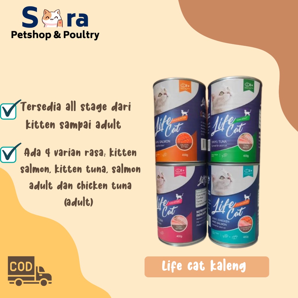 Jual LIFE CAT KALENG WETFOOD KALENG MURAH 400 GR / LIFECAT KALENG MURAH ...