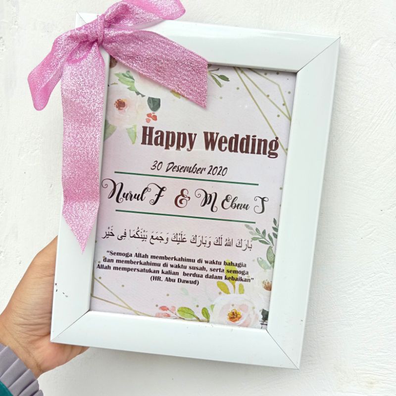 Jual Bingkai Ucapan Frame Wedding Kado Bingkai 5R Hadiah Ulang Tahun ...