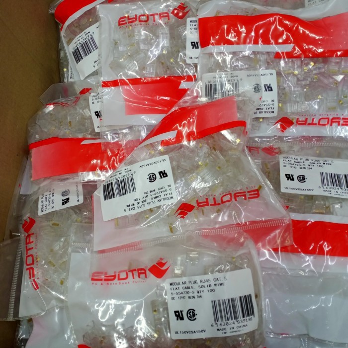 Jual Konektor Connector Jack RJ 45 eyota/DF konektor RJ45 Cat 5E ...
