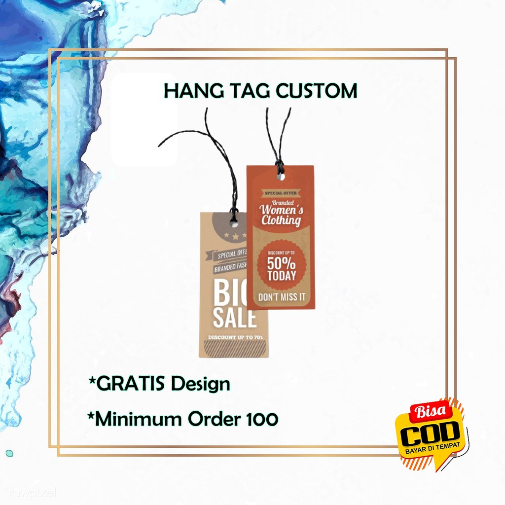 Jual Hang Tag Custom Label Baju Murah Free Design Hangtag | Shopee ...