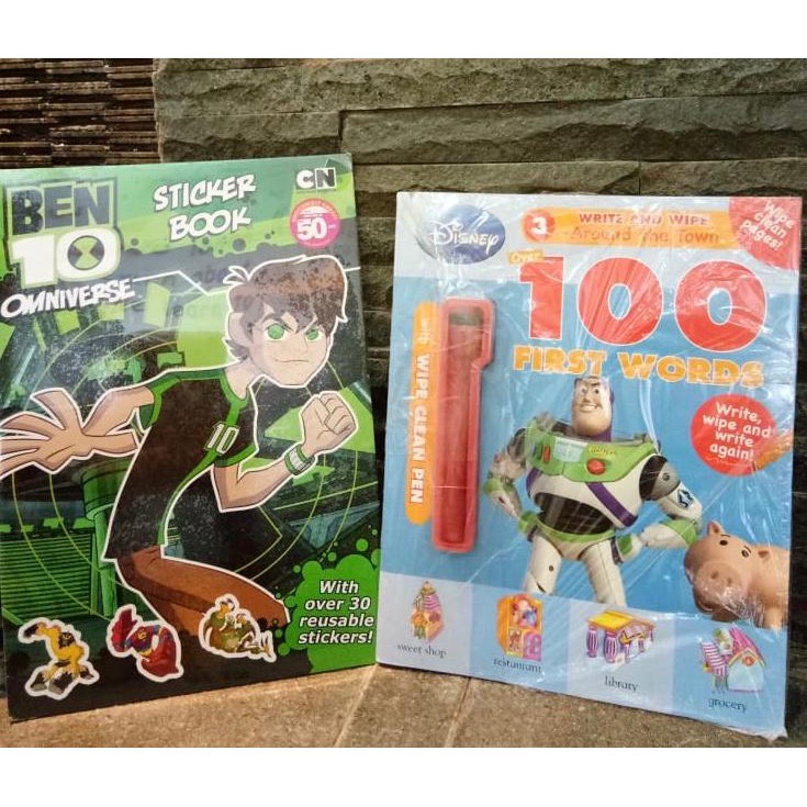 Jual Ben 10 Omniverse ( Sticker Book ) & 100 First Words ( Write and ...