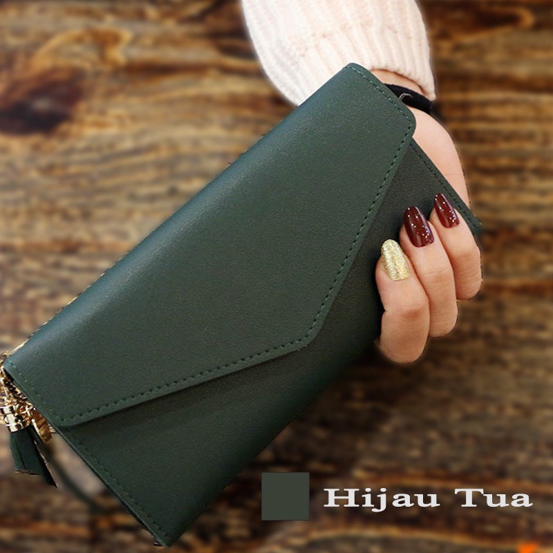 Jual Dompet Panjang Wanita Import Dompet Wanita Panjang Motif Polos Dompet Jalan Cewek Fashion ...
