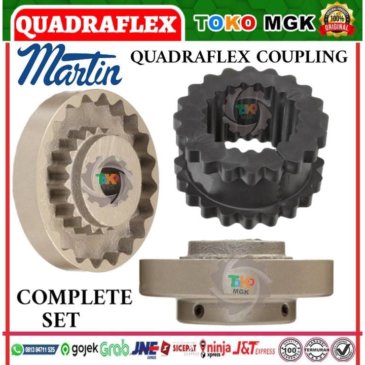 Jual MARTIN QUADRAFLEX 6S+JEM RUBBER W/ FLANGE COMPLETE SET COUPLING ...