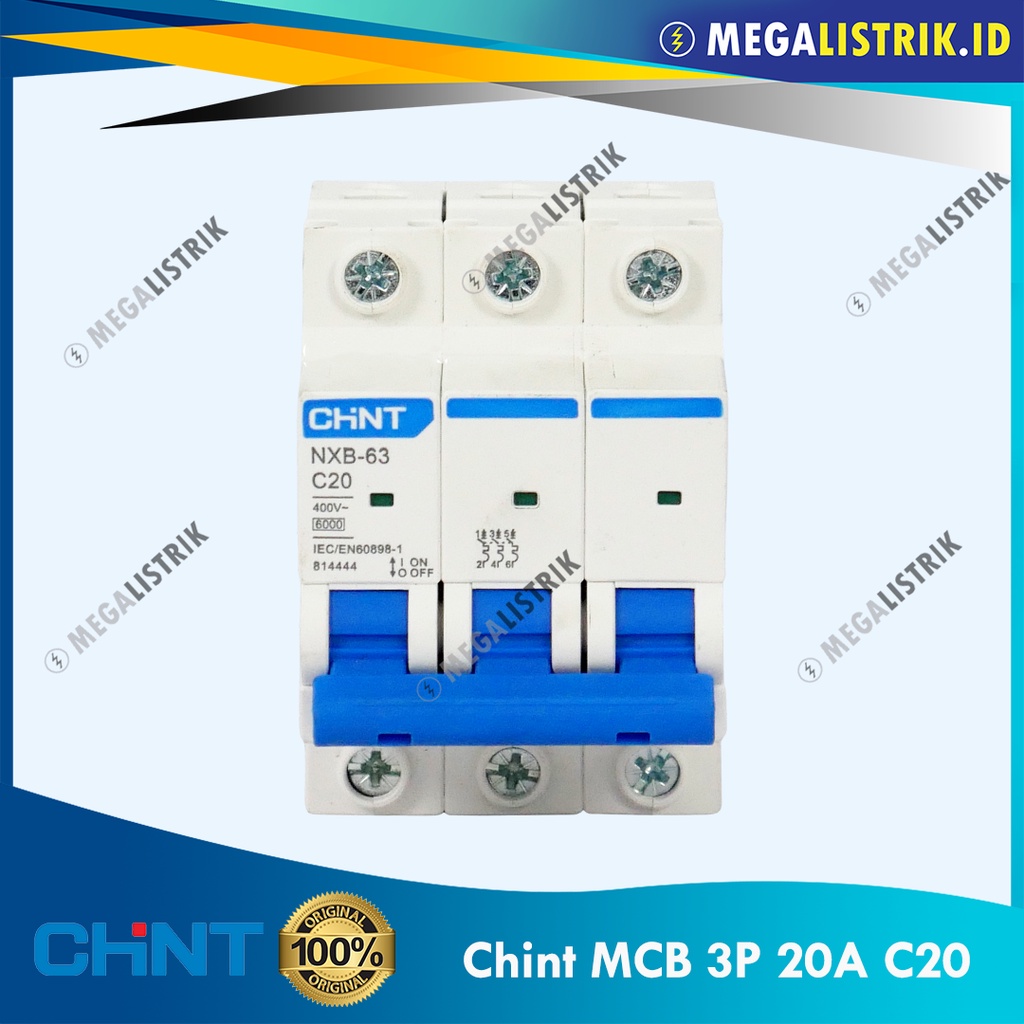 Jual CHINT MCB 3P 20A / 3 PHASE 20 AMPERE / 20 A 6KA SNI NXB-63 C20 | Shopee Indonesia