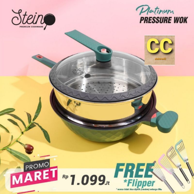 Jual STEINCOOKWARE STEIN WOK PLATINUM PRESSURE COOKER PANCI PRESTO ANTI BARET 32 CM | Shopee ...