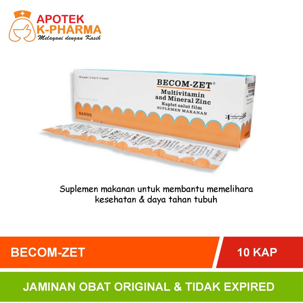 Jual Becom-Zet Strip Isi 10 Tablet Original Sanbe | Shopee Indonesia