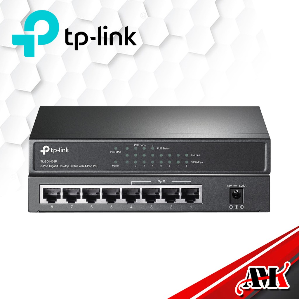 Jual Switch Hub 8 Port PoE 4 Port 1000Mbps Tp-Link TL-SG1008P 8-Port ...