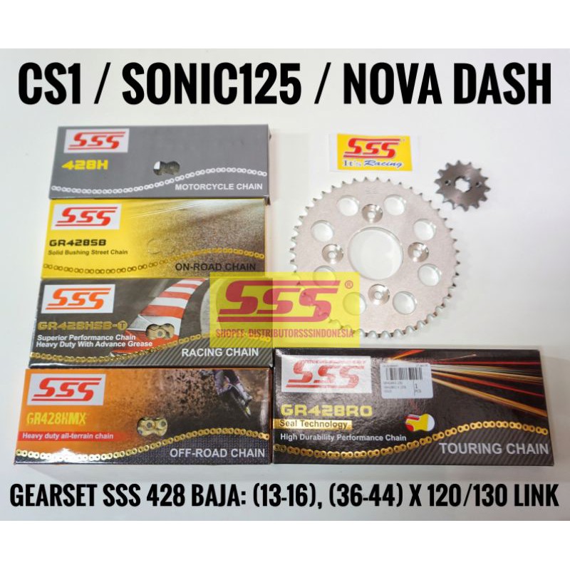 Jual GEARSET GIRSET GEAR SET GIR SET SSS CS1 / SONIC 125 428 RANTAI SB ...