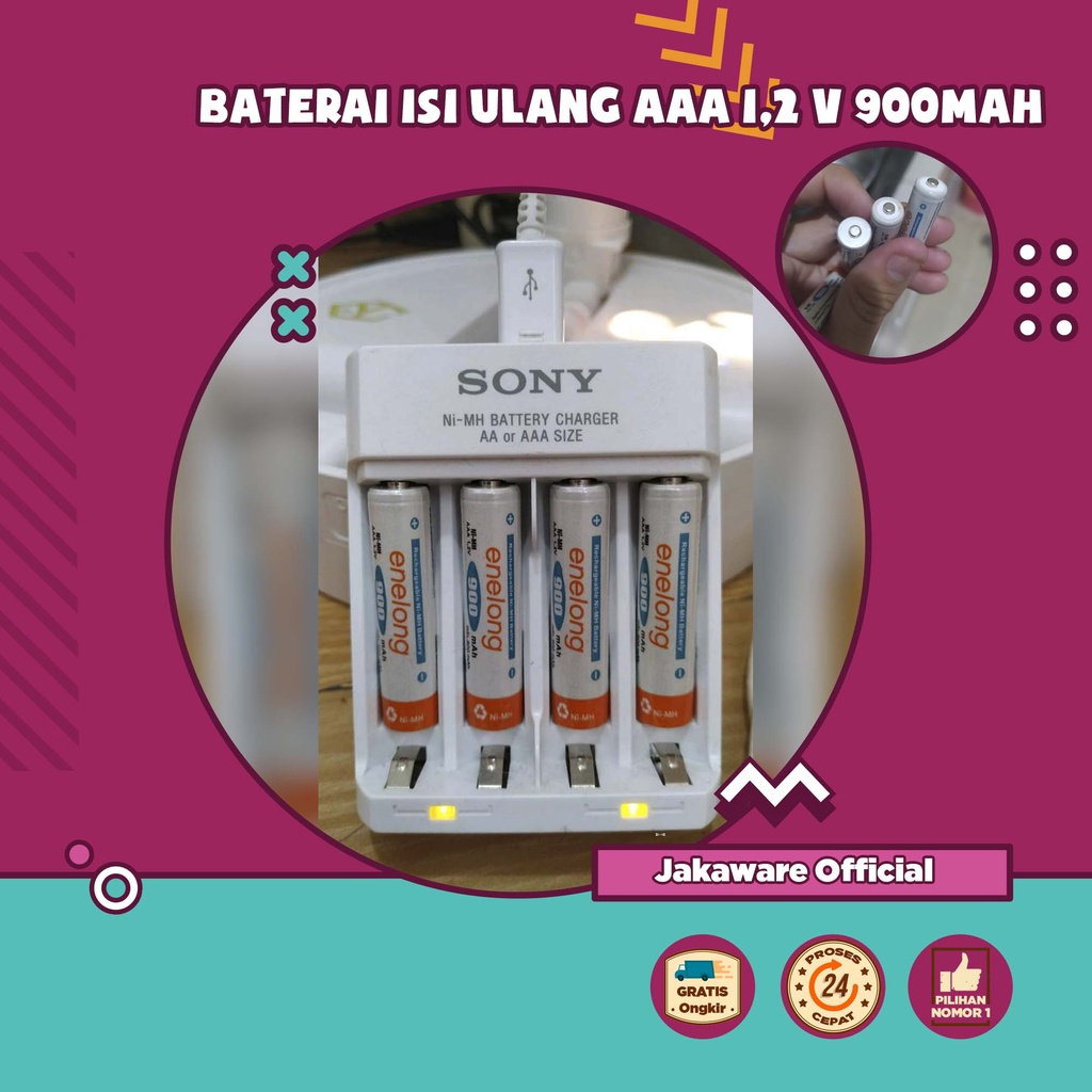 Jual BATERAI CAS RECHARGEABLE Ni-Mh AAA 900mAh 4PCS BATRE BATREI BATRAI ...
