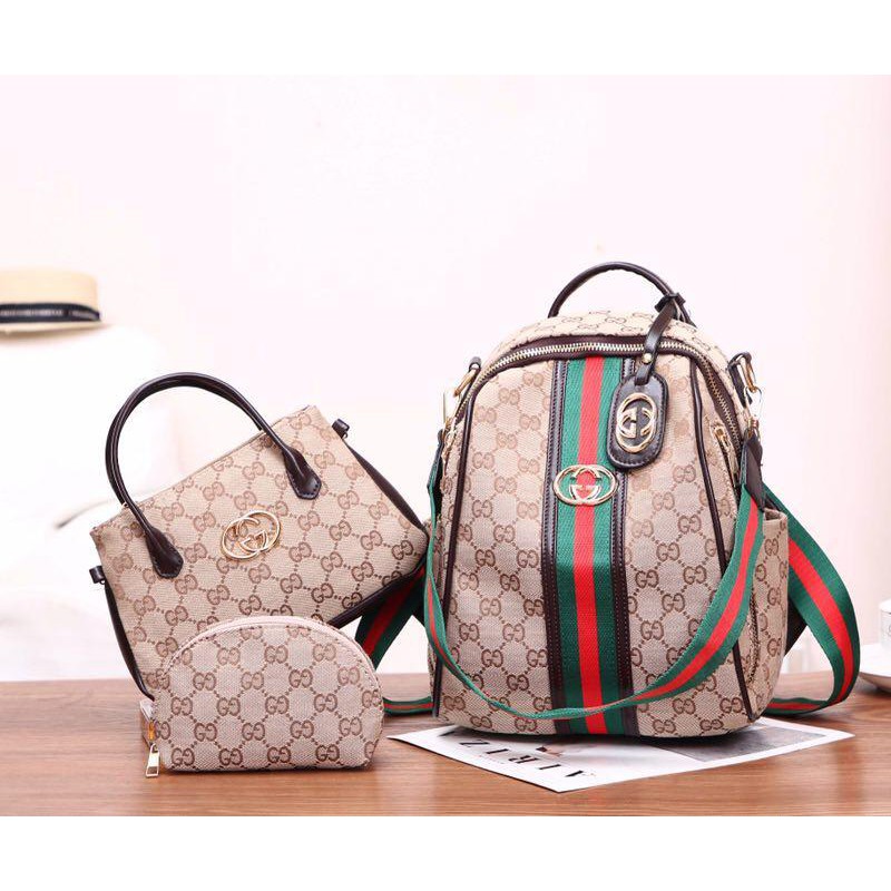 Jual Tas Ransel Gucci 1718# 3 fungsi set 3in1 #VC #gucci | Shopee Indonesia