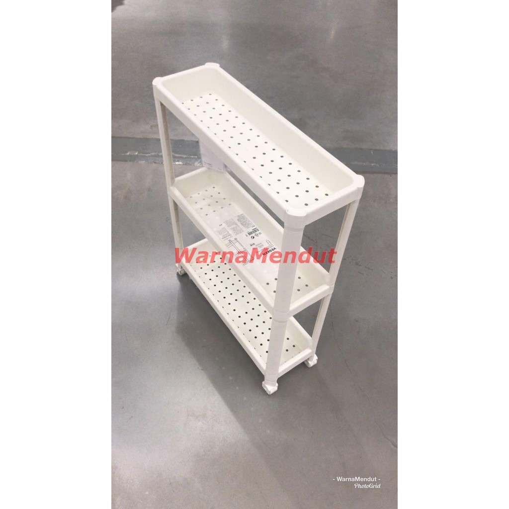 Jual Rak Troli Sempil 3 tingkat dengan roda bahan plastik 71x54x18 cm ...