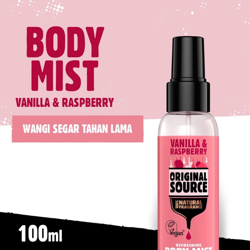 Jual Original source Body Mist vanilla & Rasberry 100ml/parfum lelabo ...