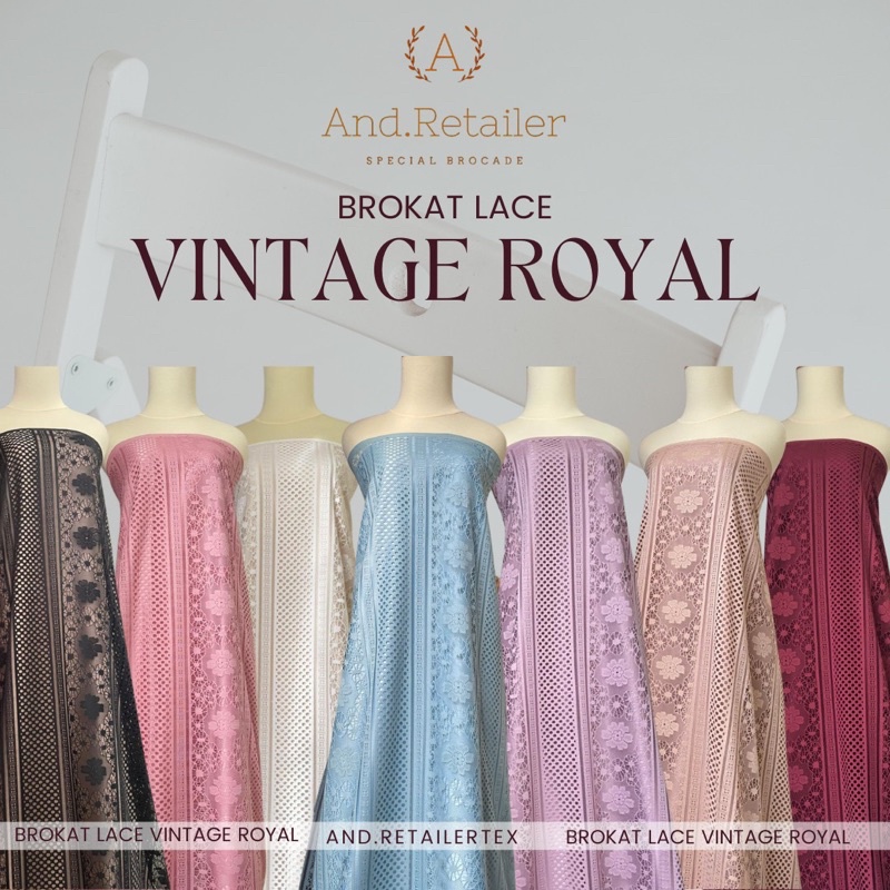 Jual Kain Brokat Lace Vintage Royal Hitam Black dan Lilac | Shopee ...