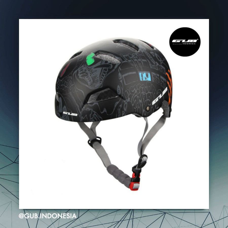 Jual GUB V1 Pro BMX / MTB / Road Bike Helmet BLACK GRAFFITI - Helm ...