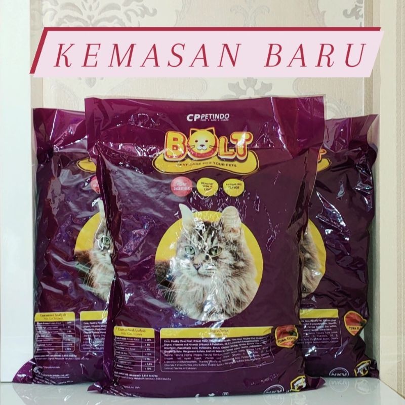 Jual BOLT Makanan Kucing Repack 800gram Bentuk Ikan | BOLT Cat Food ...