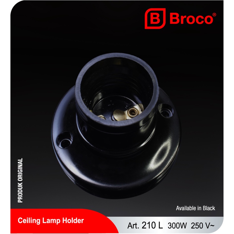 Jual Fitting Plafon BROCO Hitam 210L / Fitting Plafon Hitam BROCO ...