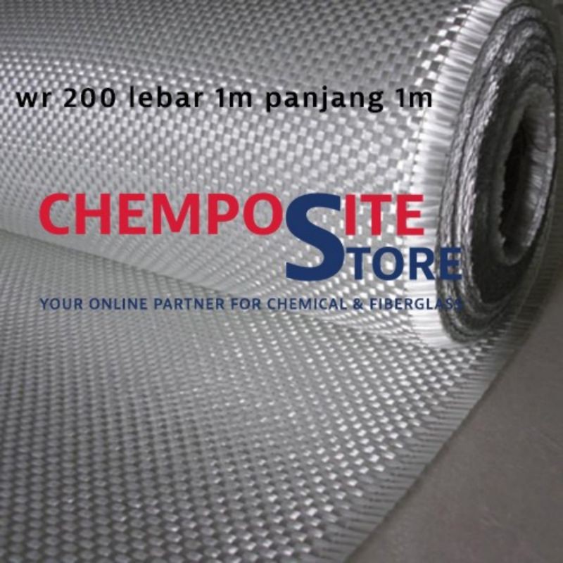 Jual woven roving wr 200 - serat fiberglass anyaman kotak lebar 1m pjg ...
