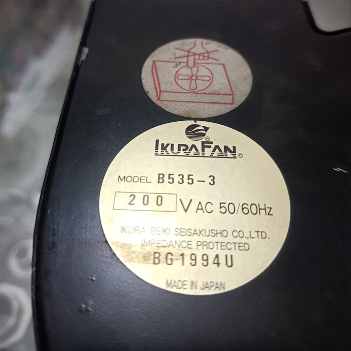 Jual KIPAS/FAN IKURAFAN 170-150-40mm B535-3 200V 50/60Hz AC axial fan ...