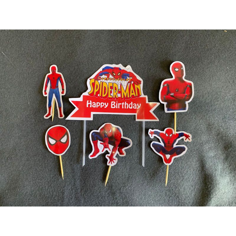 Jual topper toper cake hiasan kue set karakter spider man spiderman ...