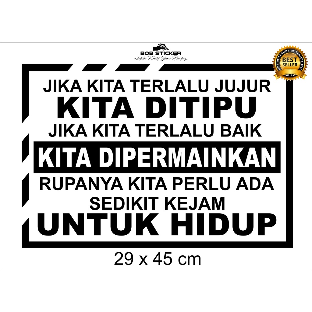 Jual cutting stiker kaca mobil / stiker bodi mobil / stiker kata kata ...