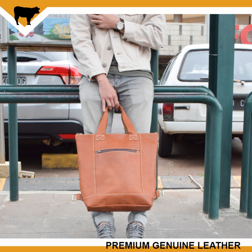 Jual Tas pria pria kulit asli tote bag genuine leather | Shopee Indonesia