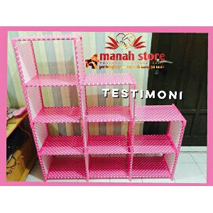 Jual Dijual rak buku lemari buku portable 3 sisi model tangga rak rakit ...
