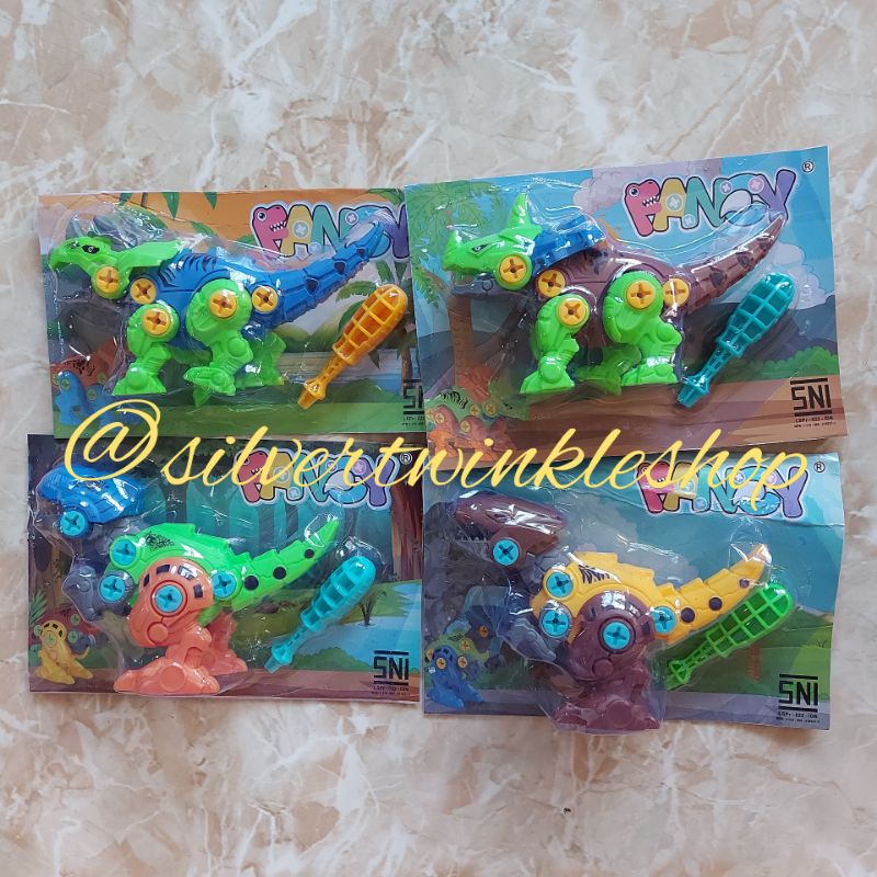 Jual Mainan edukasi anak merakit dinosaurus mini bongkar pasang ...
