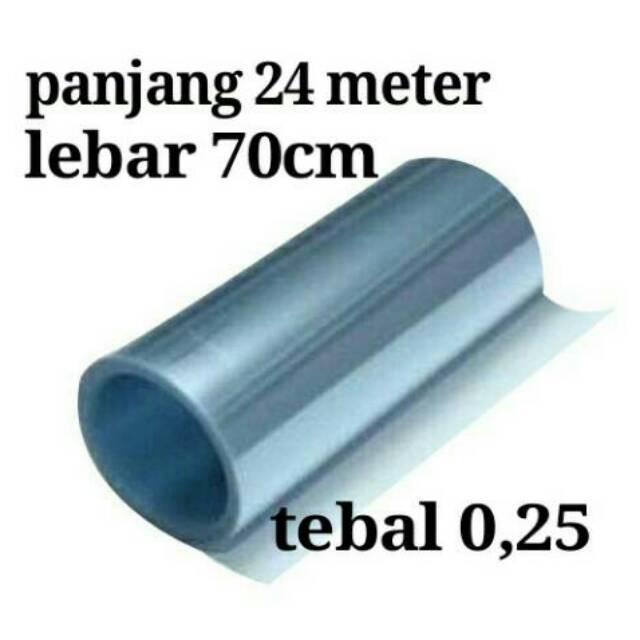 Jual Plastik mika kaku bening tebal 0,25 mm lebar 70cm panjang 24 meter | Shopee Indonesia