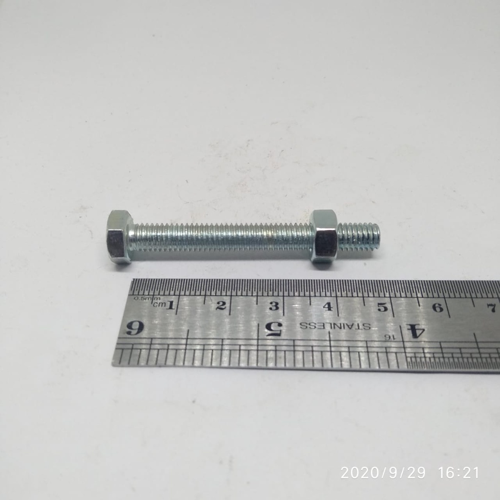 Jual M5x50 Kunci 8 ( BMP ) Baut + Mur Putih Galvanis | Shopee Indonesia