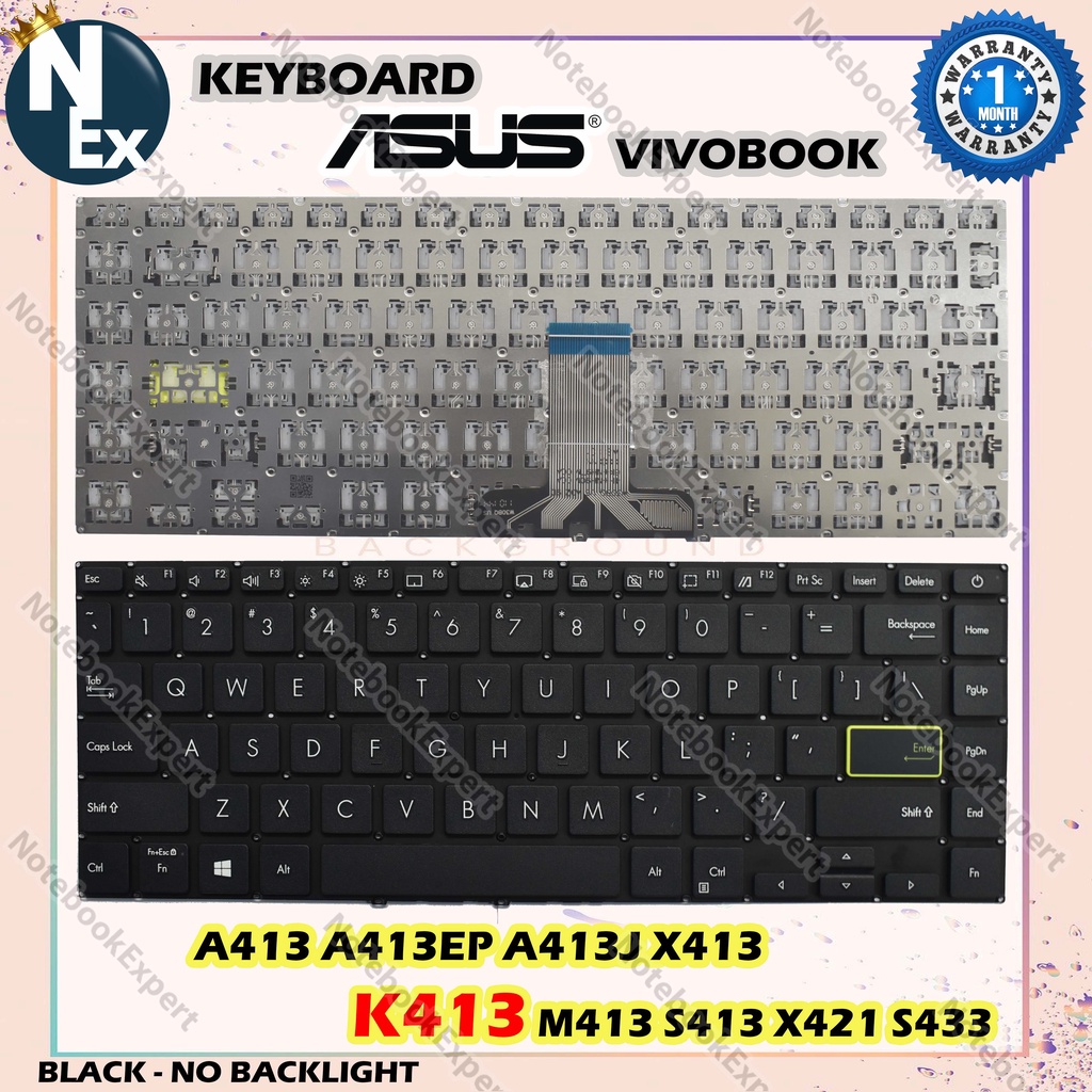Jual KEYBOARD ASUS K413 M413 S413 X421 S433 A413 A413EP - BLACK ...