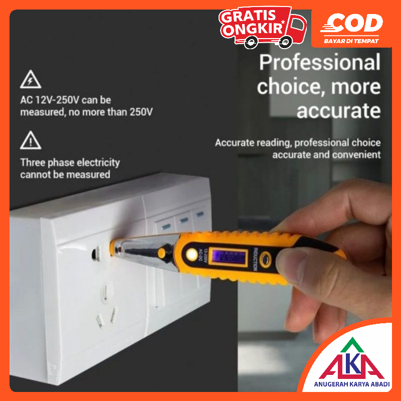 Jual Tespen Digital Multifungsi AC DC LCD Display Test Pen AC-2 ...