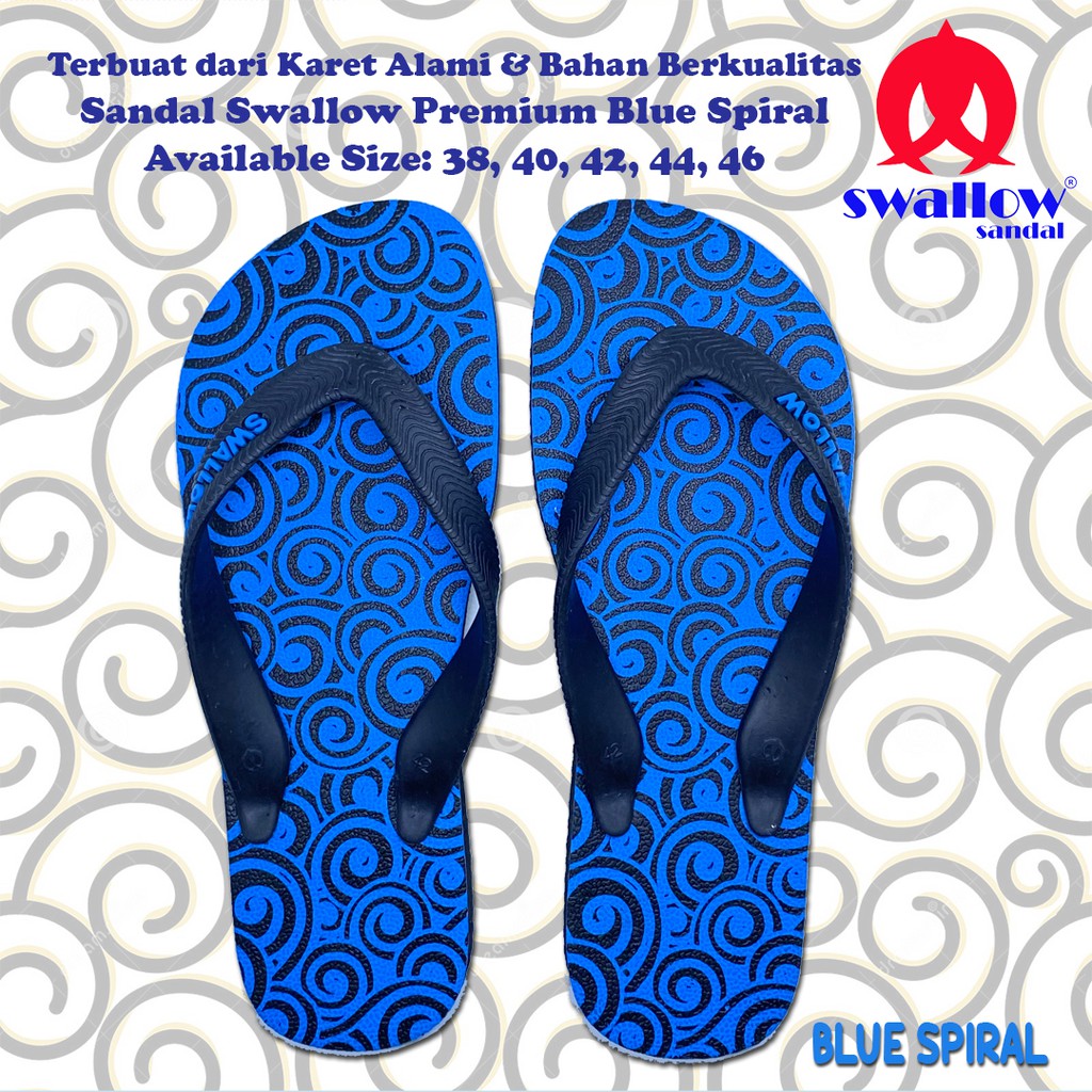 Jual SANDAL SWALLOW PREMIUM BLUE SPIRAL - BIRU | Shopee Indonesia