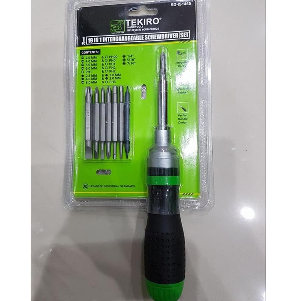 Jual Tekiro obeng set 19in1 rachet 19in1 - obeng komplit tekiro set ...