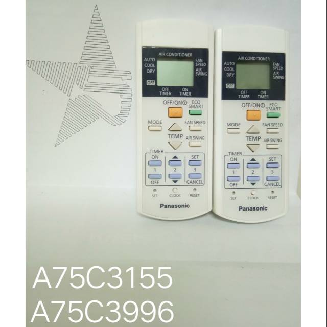 Jual REMOT REMOTE AC PANASONIC ECOSMART A75C3155 & A75C3996 ORIGINAL ASLI | Shopee Indonesia