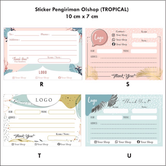 Jual Sticker stiker alamat address olshop pengiriman fragile custom ...
