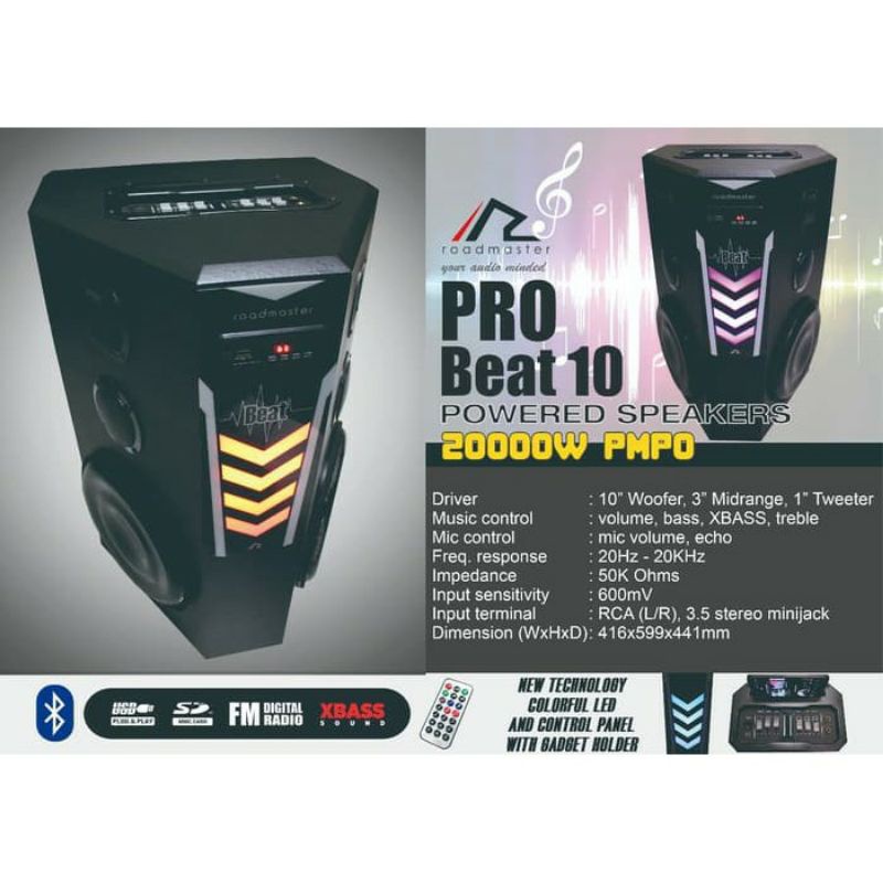 Jual Roadmaster Speaker Bluetooth Pro Beat 10 inci - Digital | Shopee ...