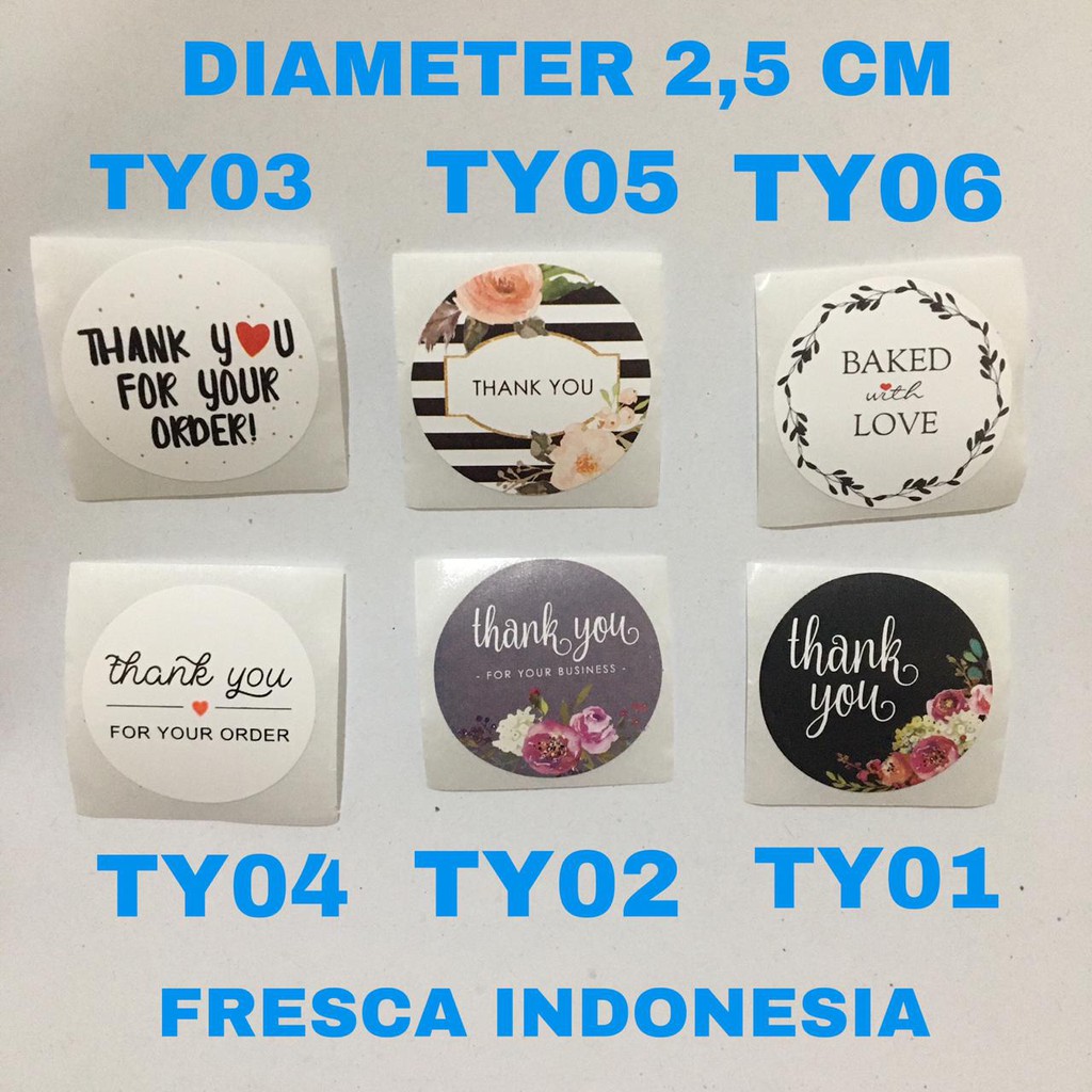 Jual Sticker Thank You Stiker Thankyou Sticker Terima Kasih Sticker ...