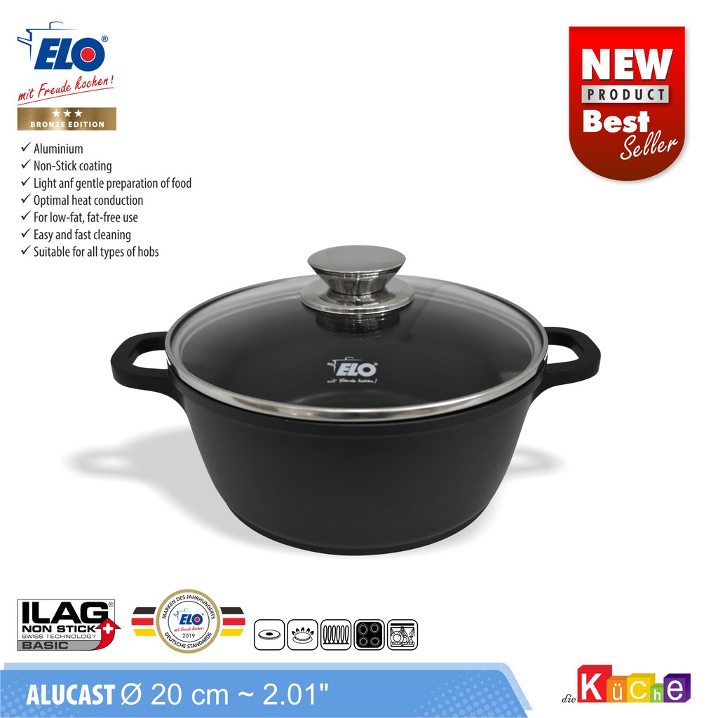 Jual ELO CASSEROLE ALUCAST POT W/ LID 20 CM/PANCI CASSEROLE ELO ALUCAST ...
