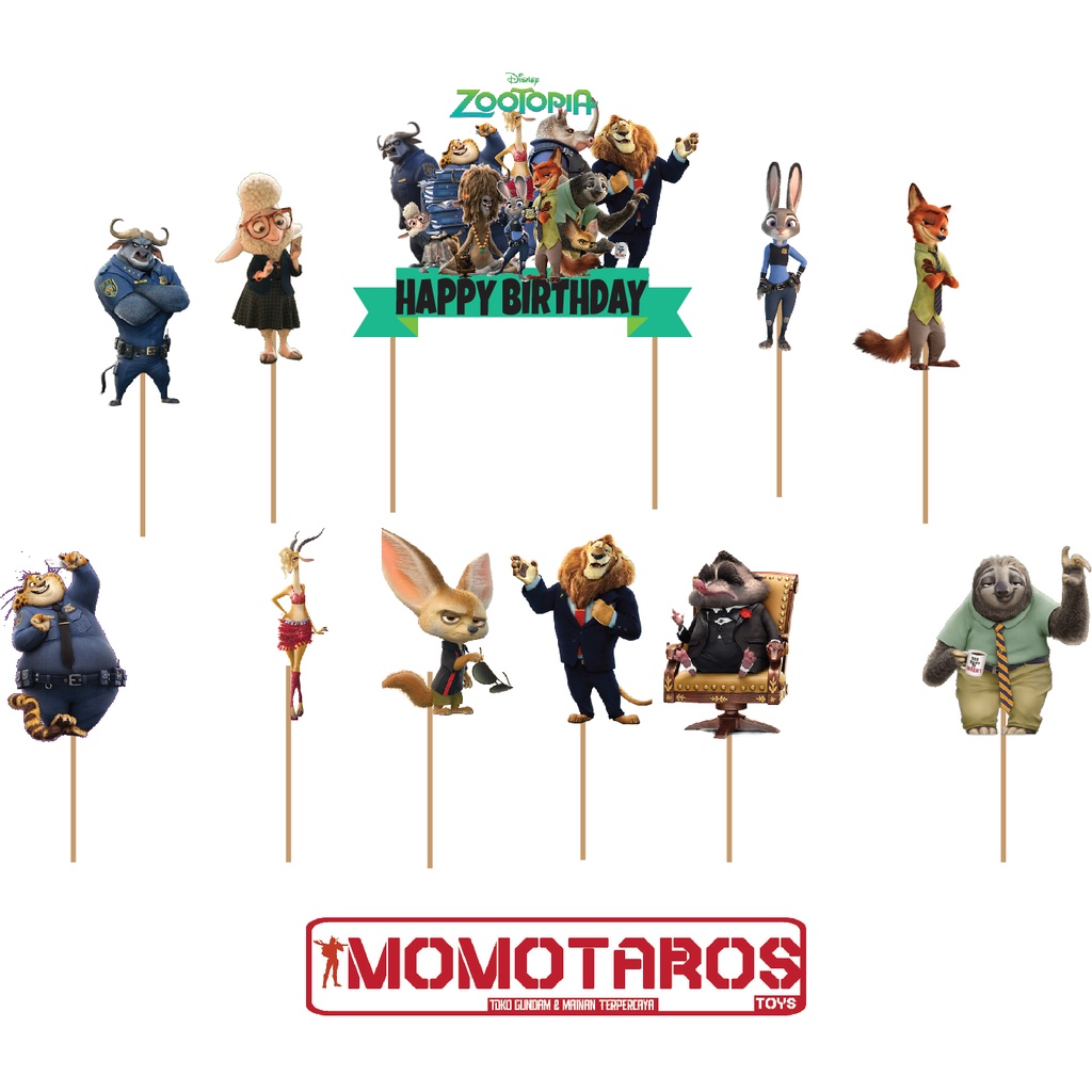 Jual Topper cake Zootopia walt disney set | Shopee Indonesia