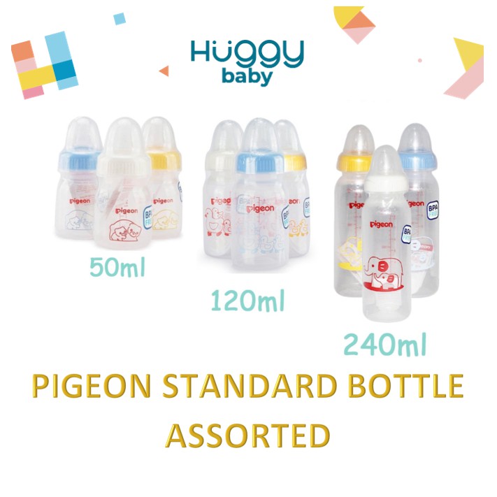 Jual Pigeon STANDARD BOTTLE ASSORTED 50ml 120ml 240ml Botol Susu Bayi | Shopee Indonesia