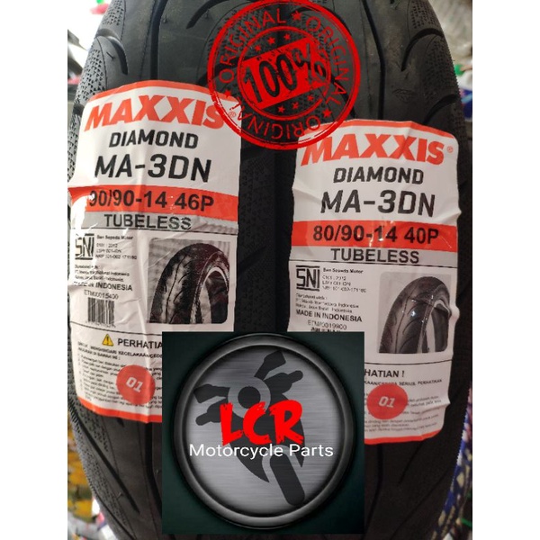 Jual [𝗔𝗦𝗟𝗜 𝟭𝟬𝟬%] Paket Ban Tubles Matic // 80/90 + 90/90-14 Maxxis 1Set ...