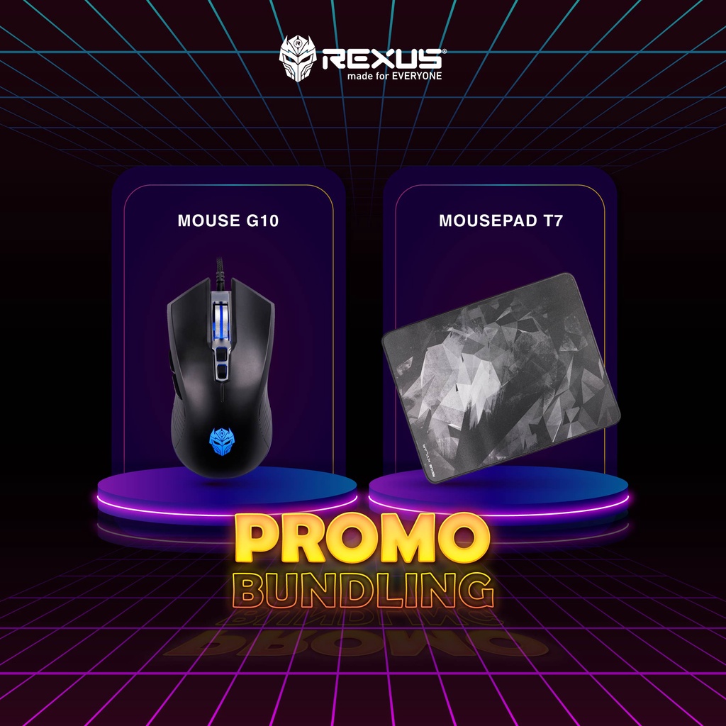 Jual PROMO Bundling Rexus Mouse Gaming Xierra G10 + Mousepad T7 ...