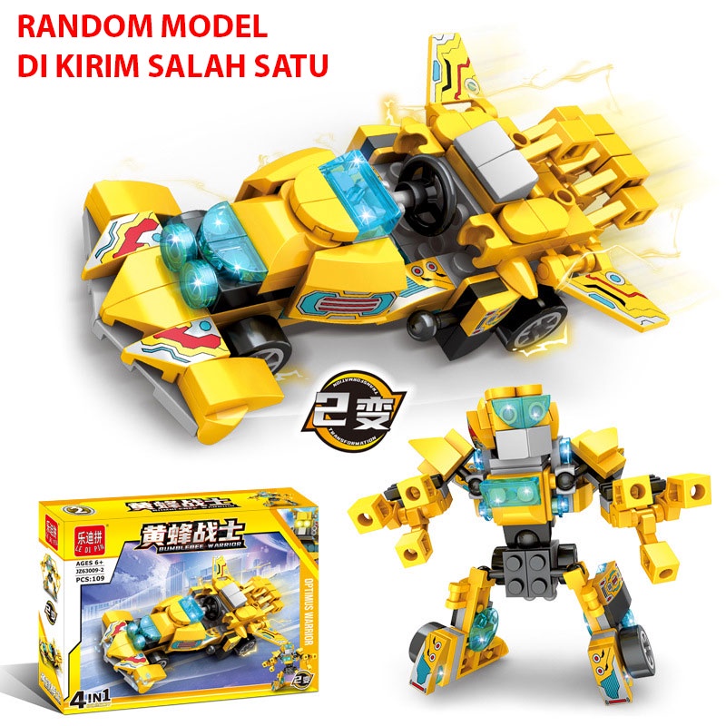 Jual Mainan Rakit Building Blocks Robot Bumblebee Warrior Model Acak ...
